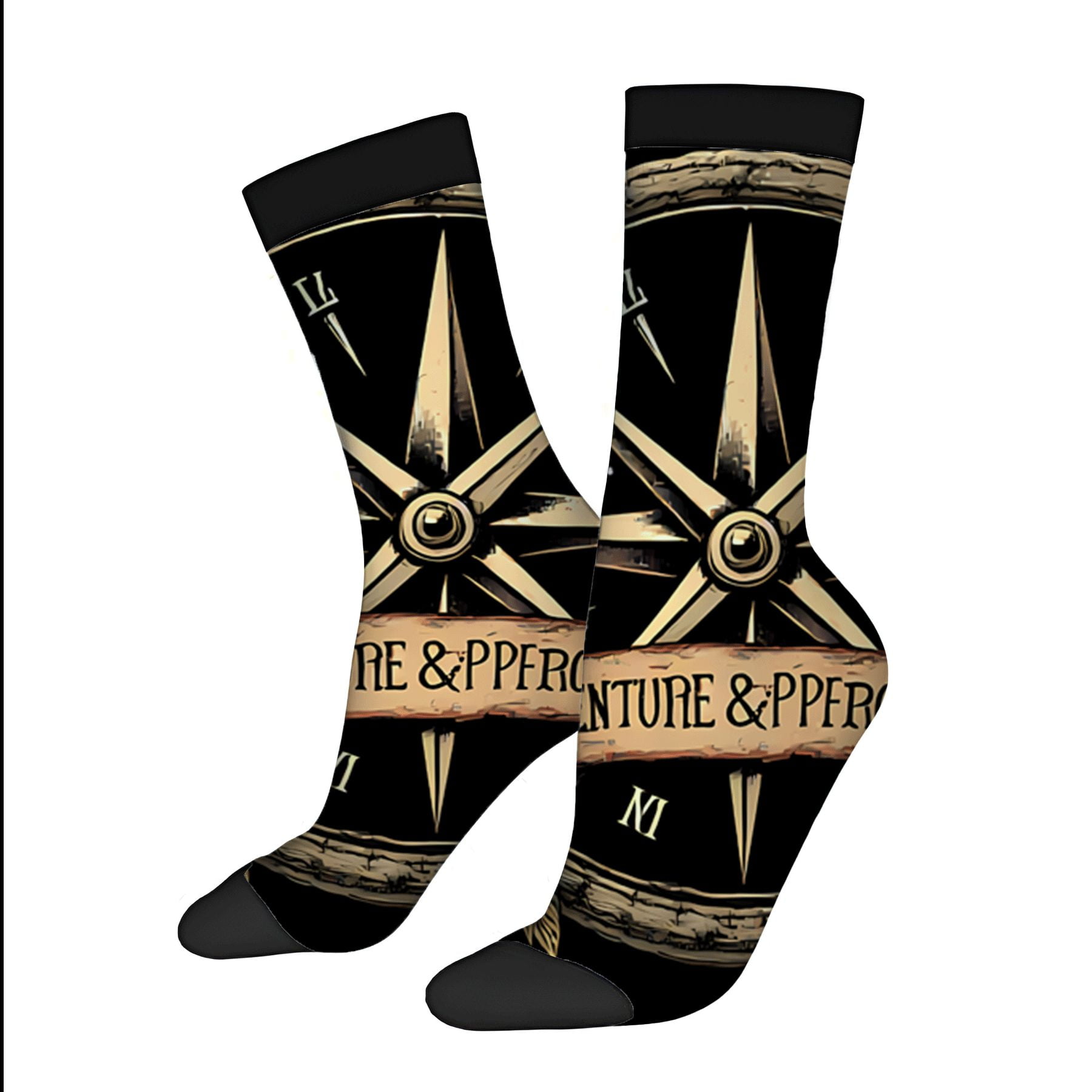 Four Seasons Universal Socks 2 Pairs Unisex Trendy Socks with Gold ...