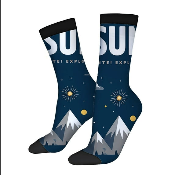 Four Seasons Universal Socks 2 Pairs Unisex Trendy Socks with Mountain ...