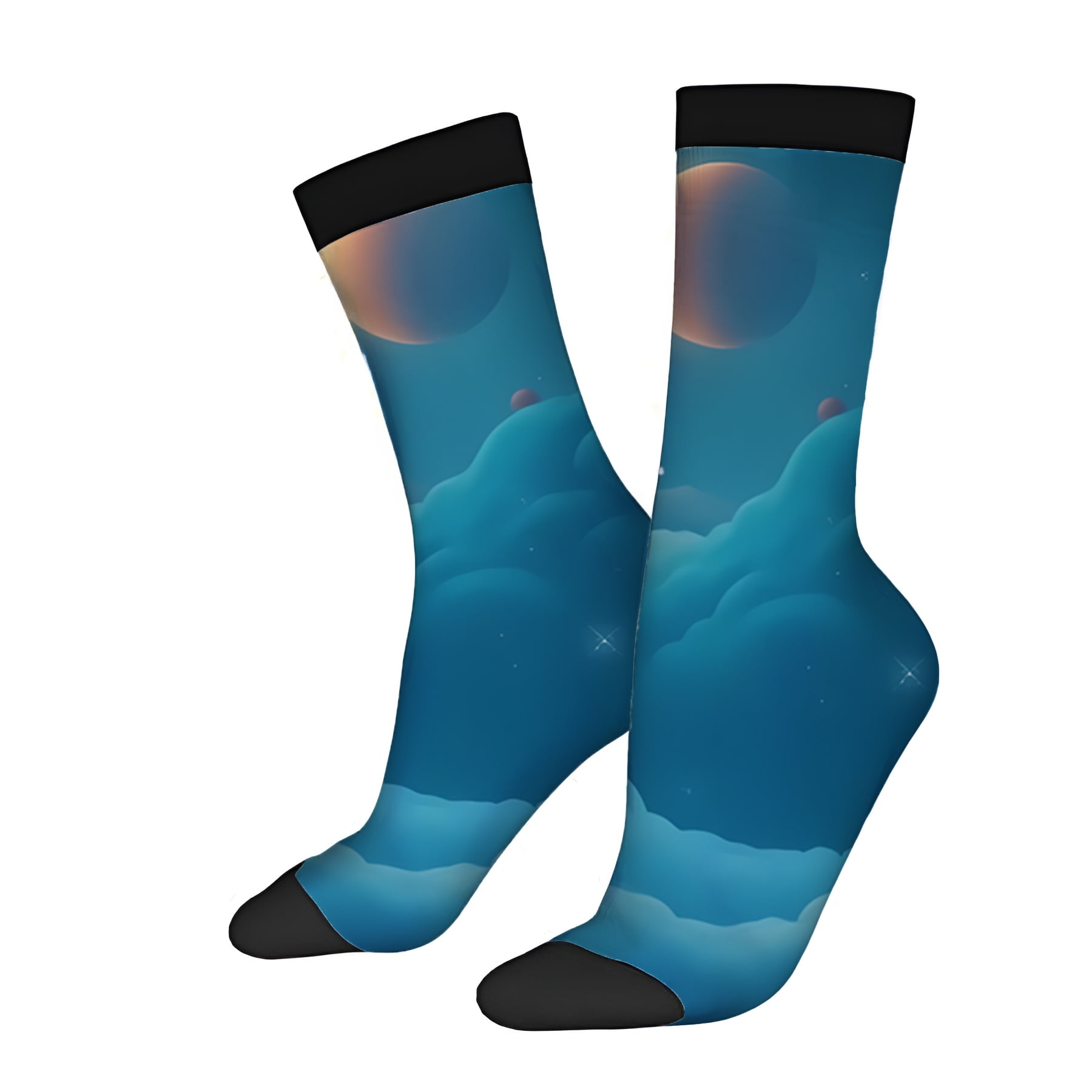 Four Seasons Universal Socks (2 Pairs) - Unisex Trendy Socks with Night ...