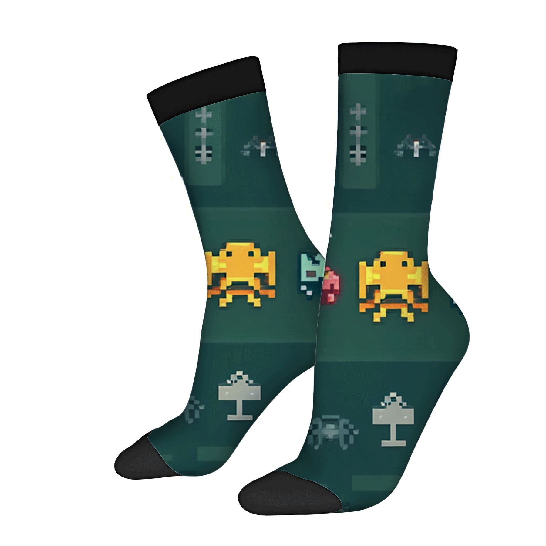Four Seasons Universal Socks (2 Pairs) - Unisex Trendy Socks with Pixel ...