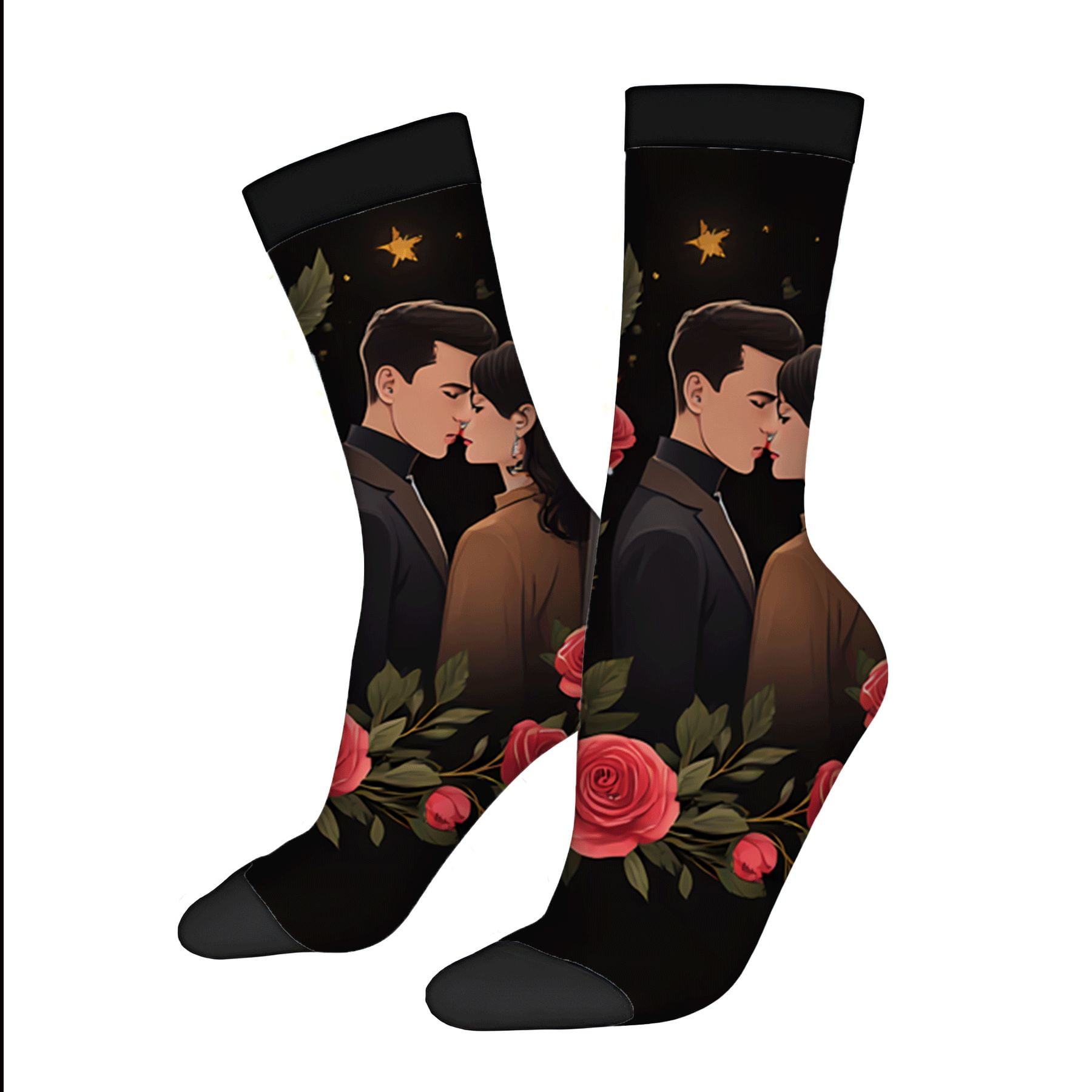 Four Seasons Universal Socks 2 Pairs Unisex Trendy Socks with Romantic ...
