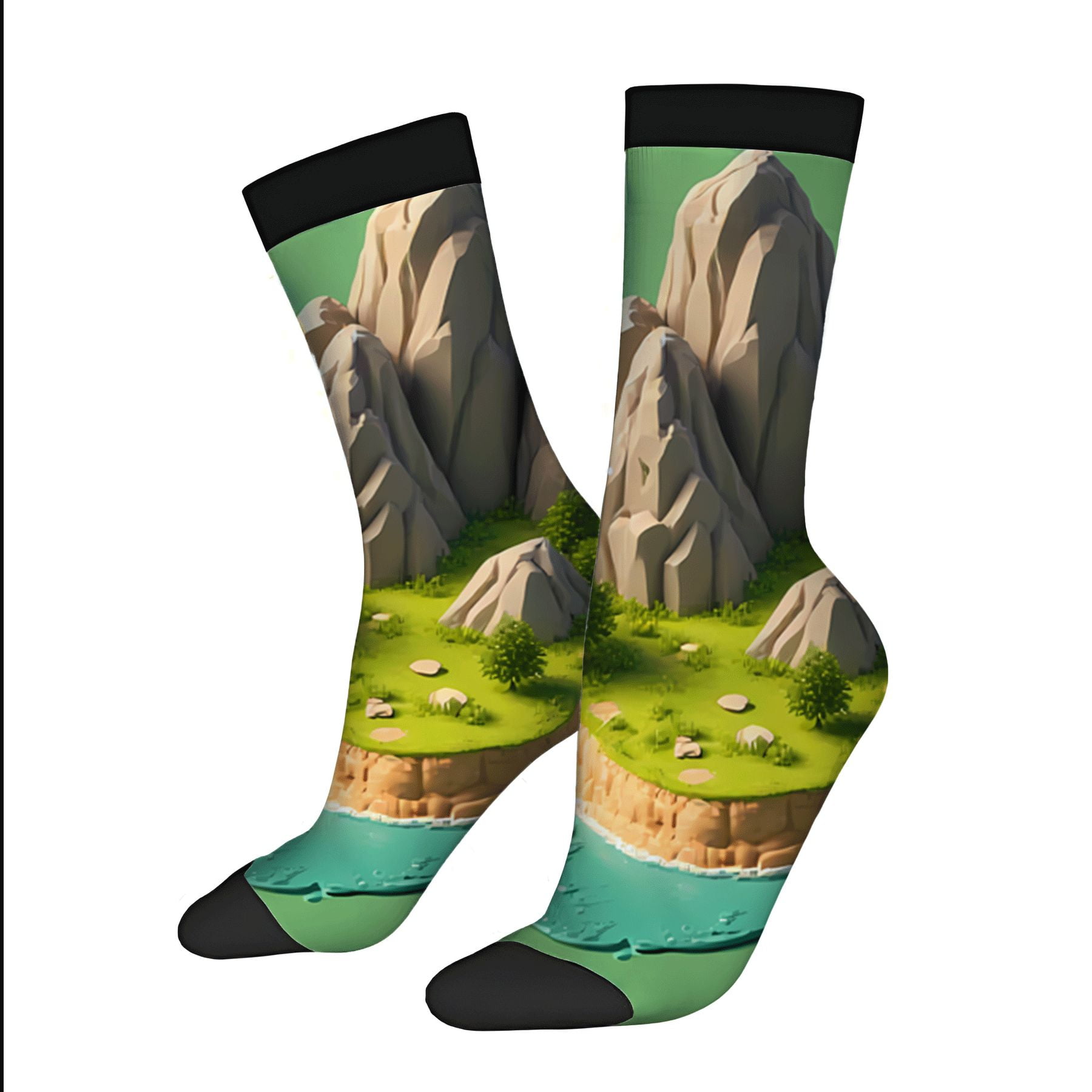 Four Seasons Universal Socks (2 Pairs) Unisex Trendy Socks with Scenic ...