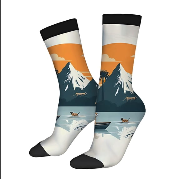Four Seasons Universal Socks - 2 Pairs Unisex Trendy Socks with Serene ...