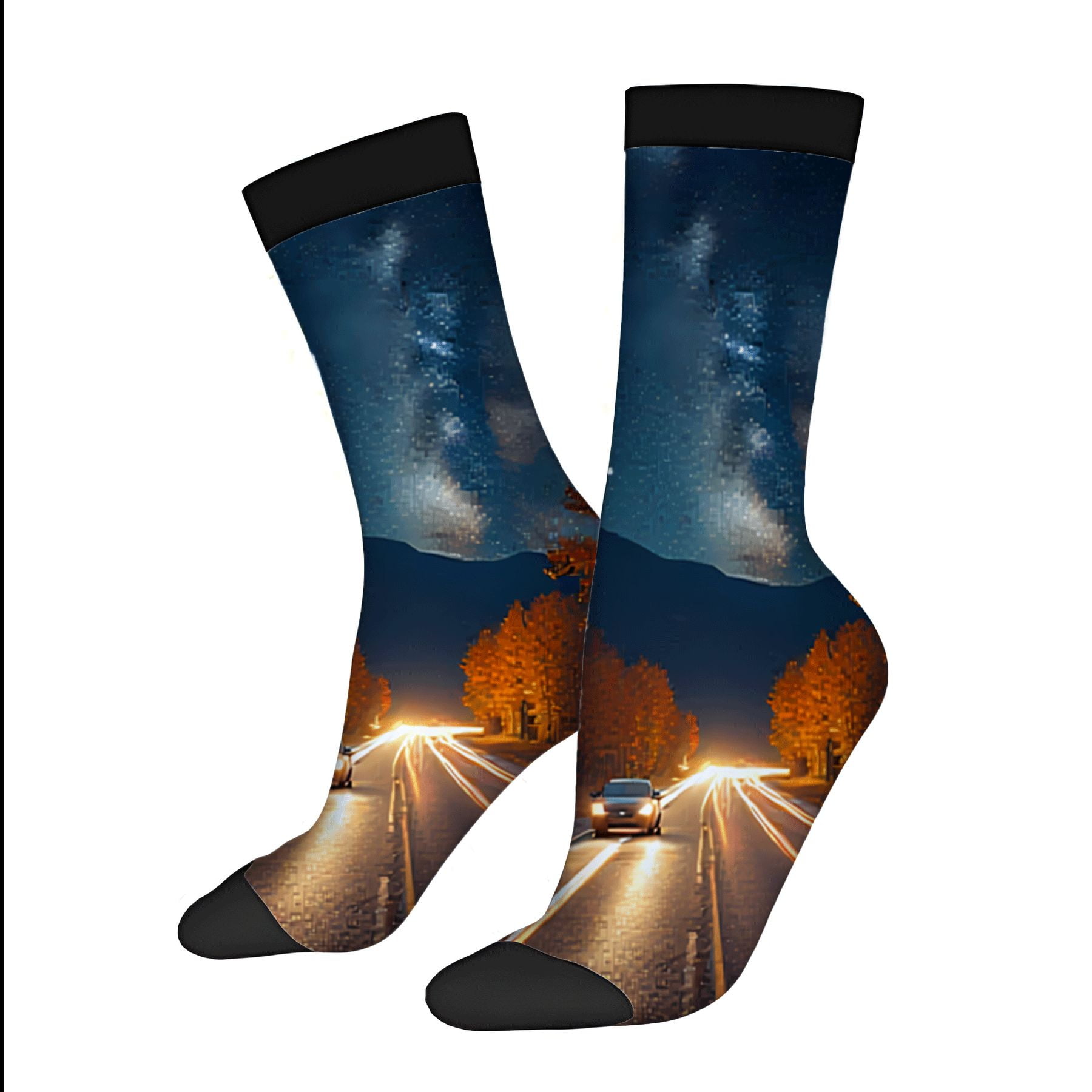 Four Seasons Universal Socks (2 Pairs) Unisex Trendy Socks with Serene ...