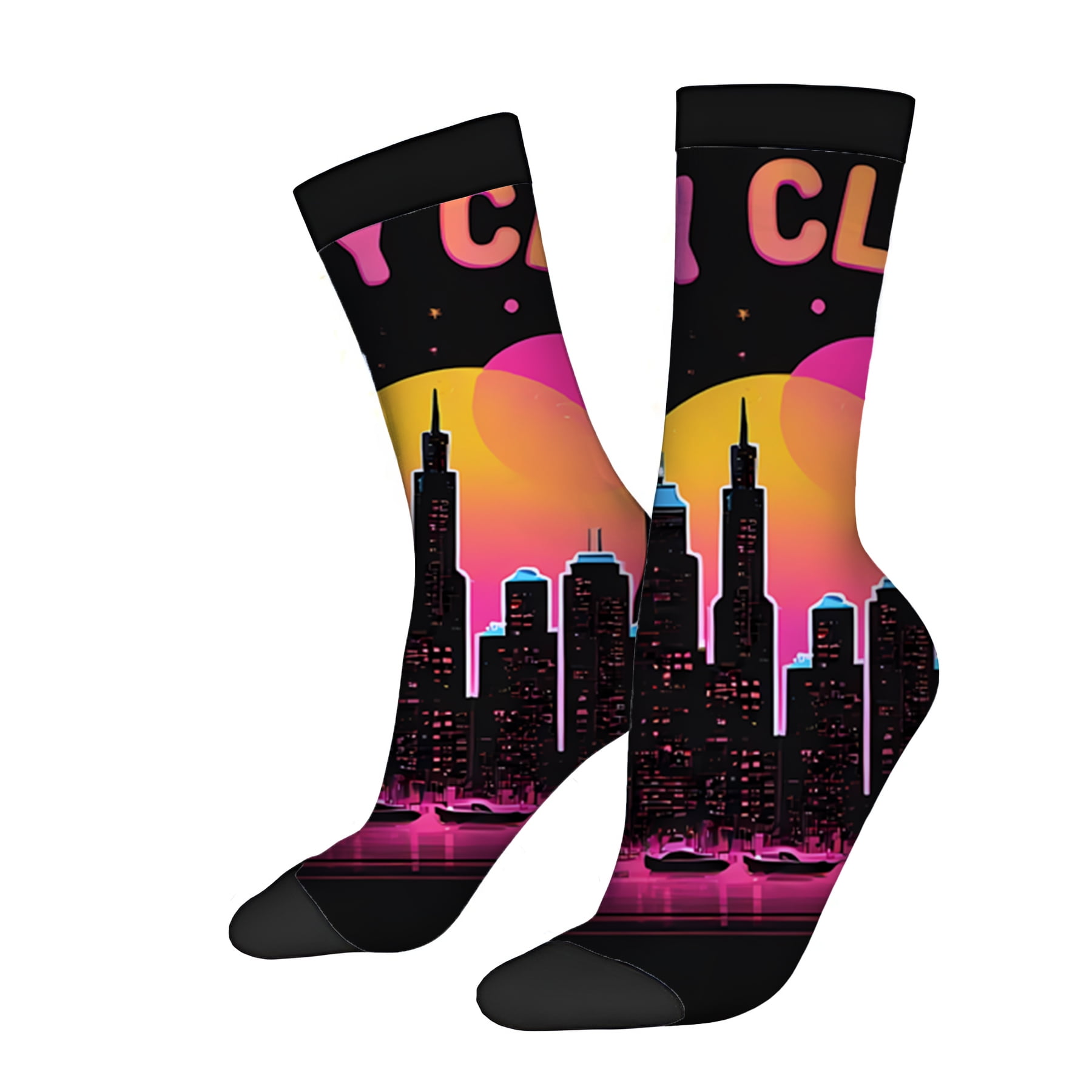 Four Seasons Universal Socks (2 Pairs) - Vibrant Cityscape Design ...