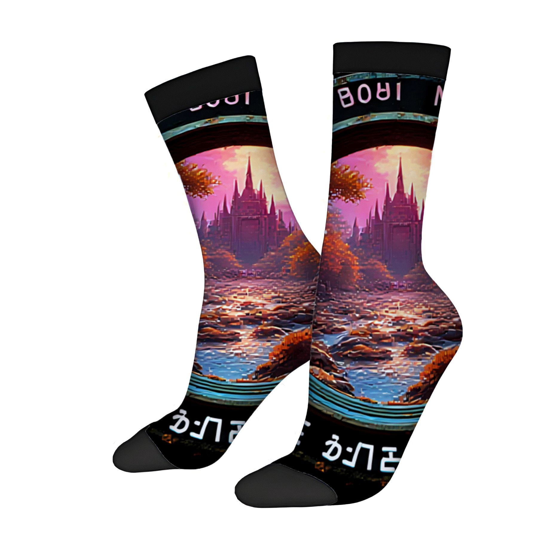 Four Seasons Universal Socks (2 Pairs) - Vibrant Fantasy Landscape ...
