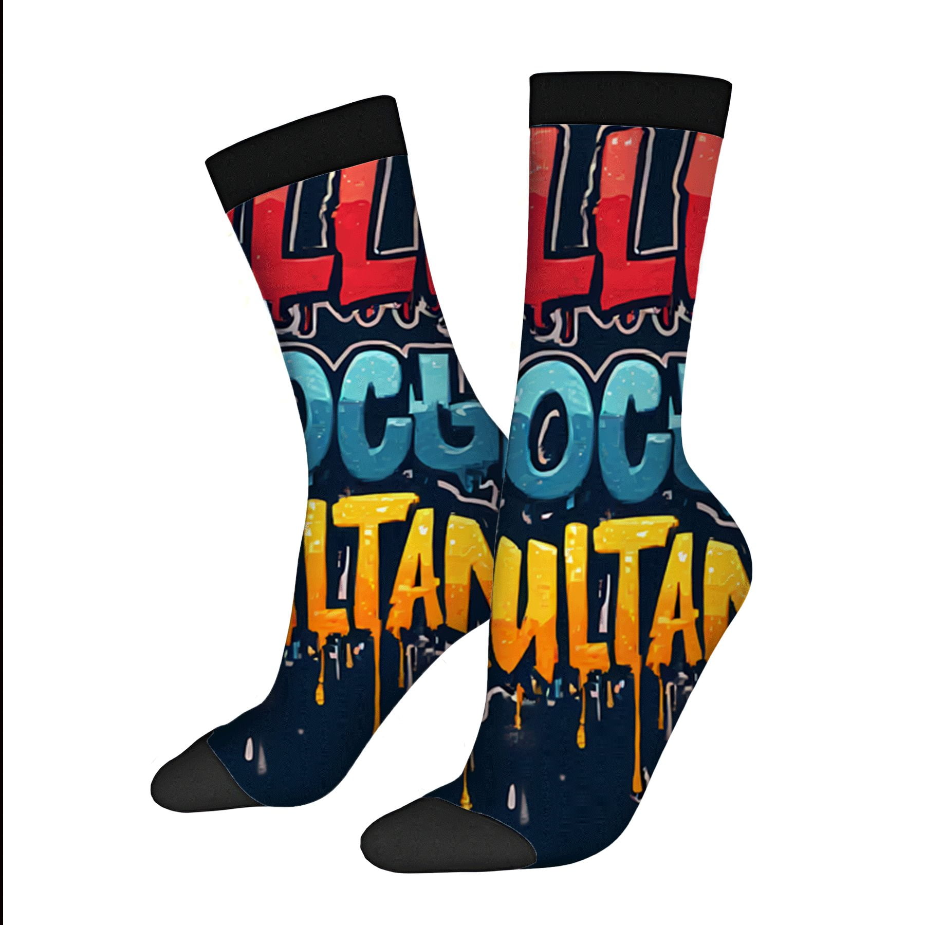 Four Seasons Universal Socks (2 Pairs) Vibrant Graffiti Design Bold ...