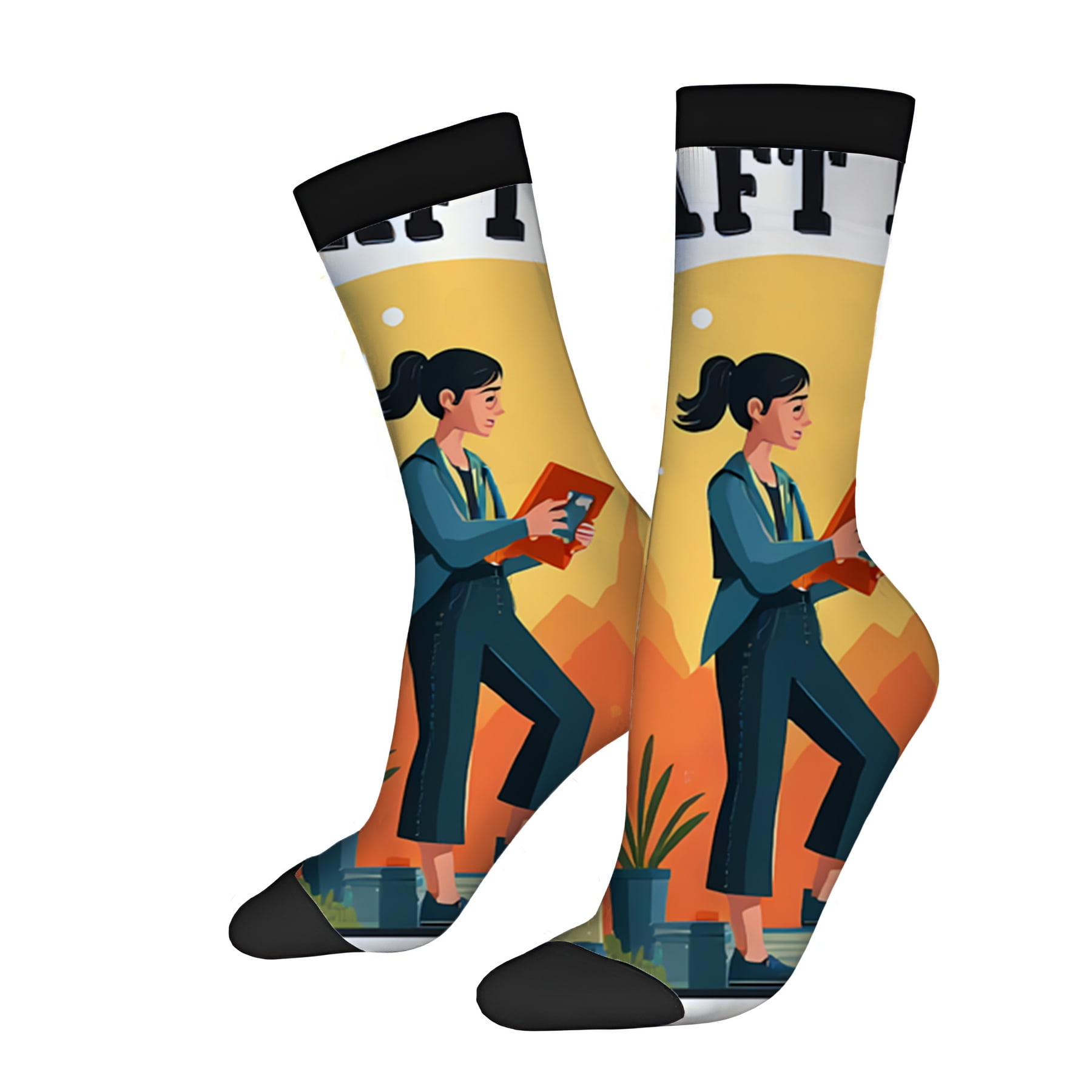 Four Seasons Universal Socks (2 Pairs) - Vibrant Landscape Design with ...