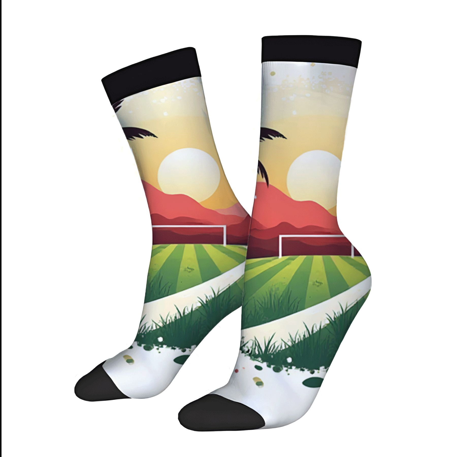 Four Seasons Universal Socks - 2 Pairs Vibrant Landscape Design with ...