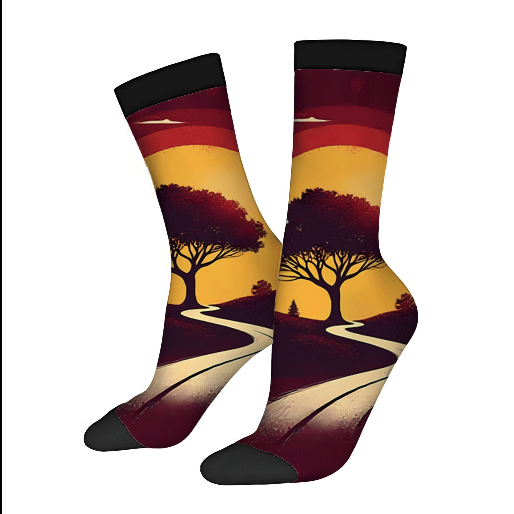 Four Seasons Universal Socks (2 Pairs) Vibrant Landscape Design with ...
