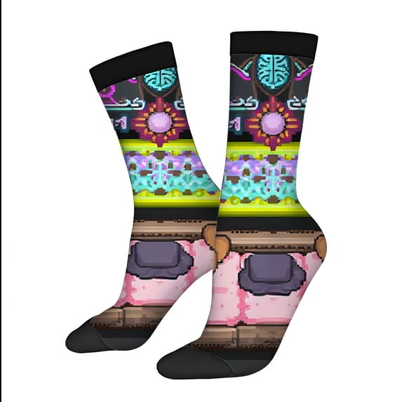 Four Seasons Universal Socks (2 Pairs) Vibrant Pixel Art Design ...