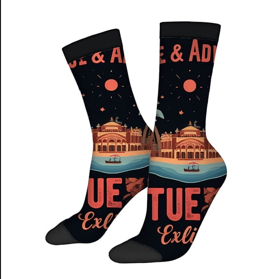 Four Seasons Universal Socks (2 Pairs) Vibrant Scenic Design with ...