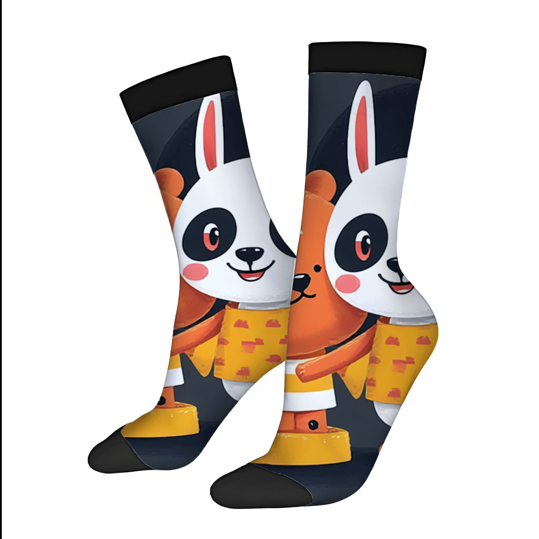 Four Seasons Universal Socks 2 Pairs of Colorful Cartoon Panda & Bear ...
