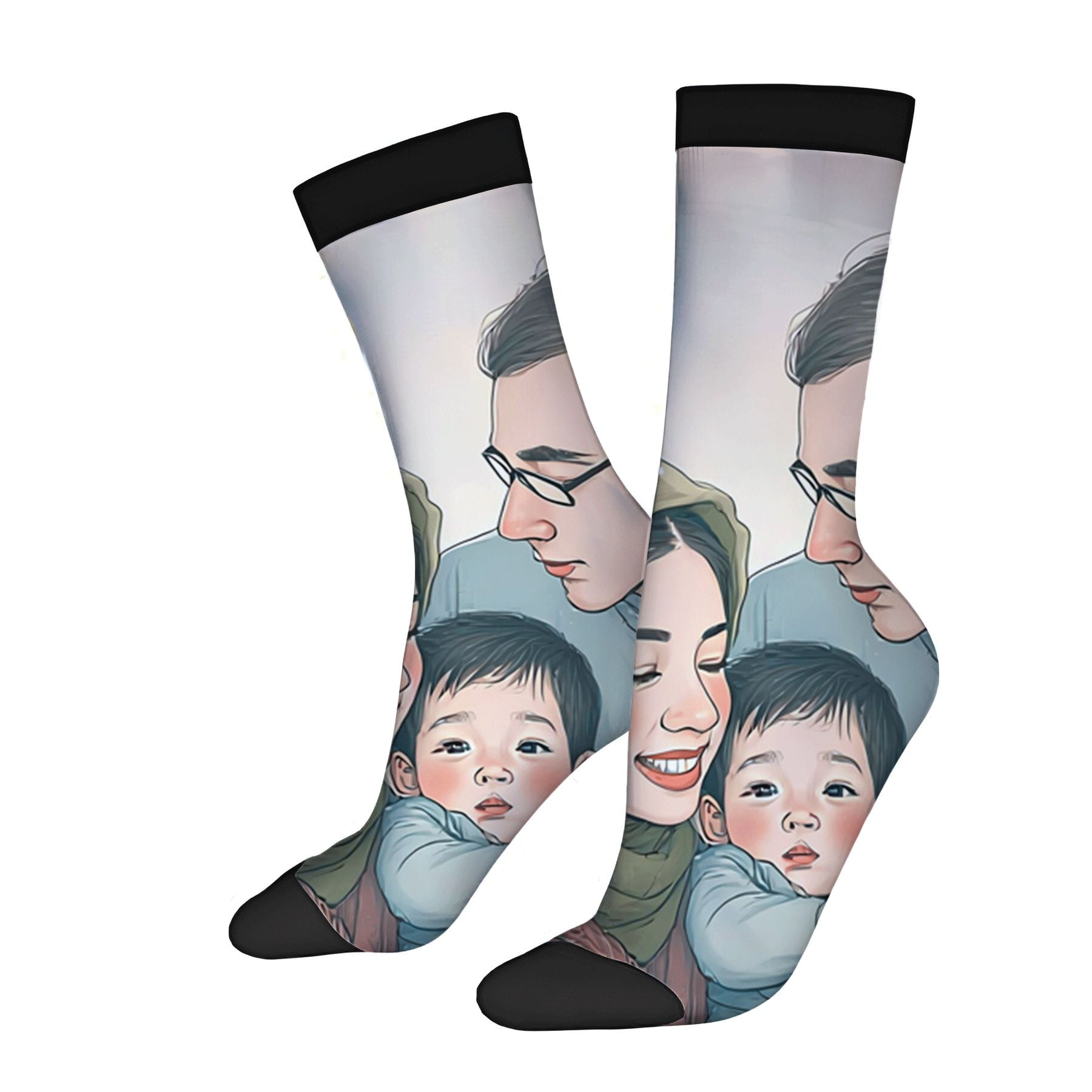 Four Seasons Universal Socks - 2 Pairs of Colorful Family Scene Socks ...