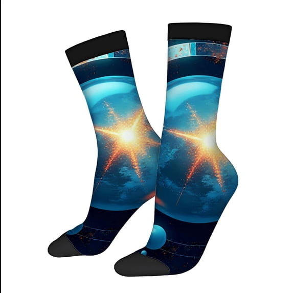 Four Seasons Universal Socks - 2 Pairs of Cosmic Design Planet Patterns ...