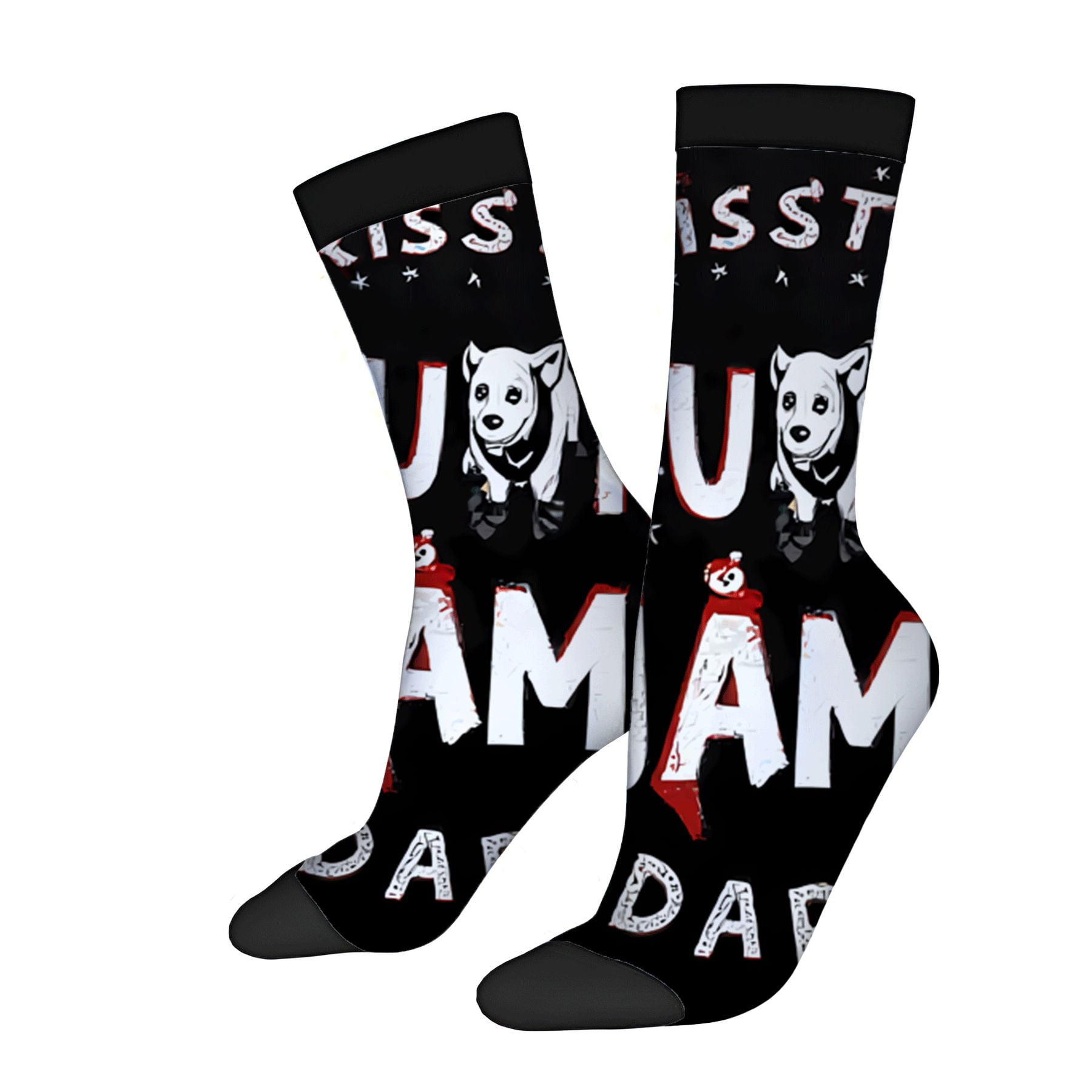 Four Seasons Universal Socks - 2 Pairs of Fun Black Socks with Playful ...