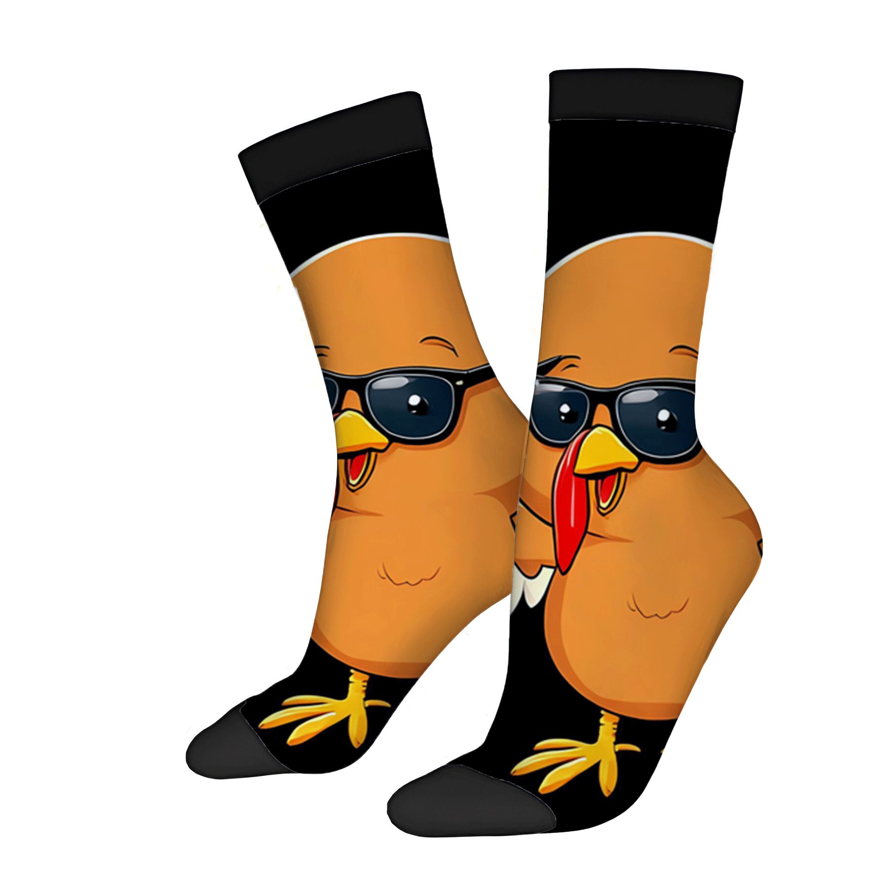 Four Seasons Universal Socks - 2 Pairs of Playful Cartoon Turkey Design ...