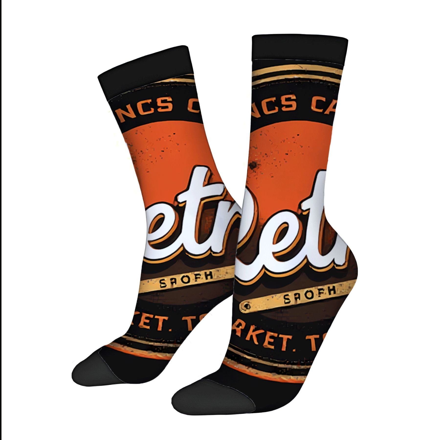 Four Seasons Universal Socks 2 Pairs of Retro Design Orange & Black ...