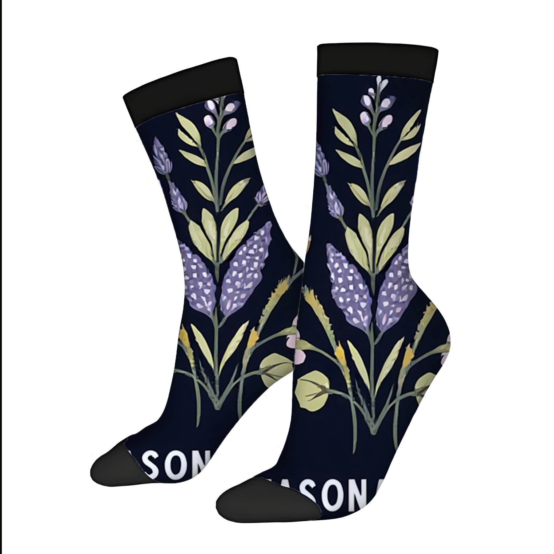Four Seasons Universal Socks - 2 Pairs of Trendy Unisex Socks with Dark ...