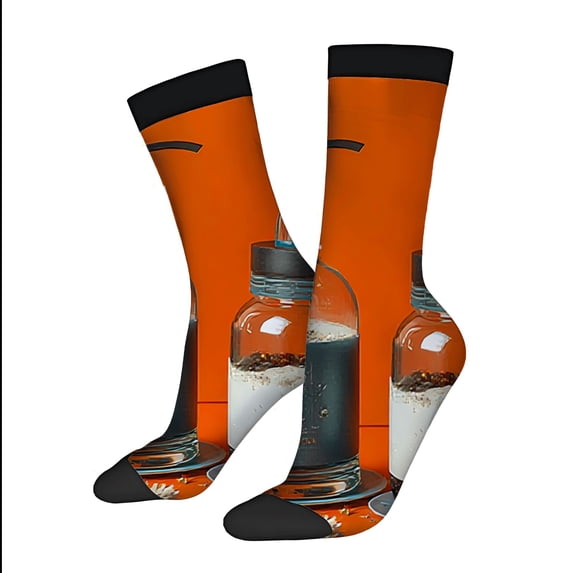 Four Seasons Universal Socks 2 Pairs of Trendy Unisex Socks with Orange ...