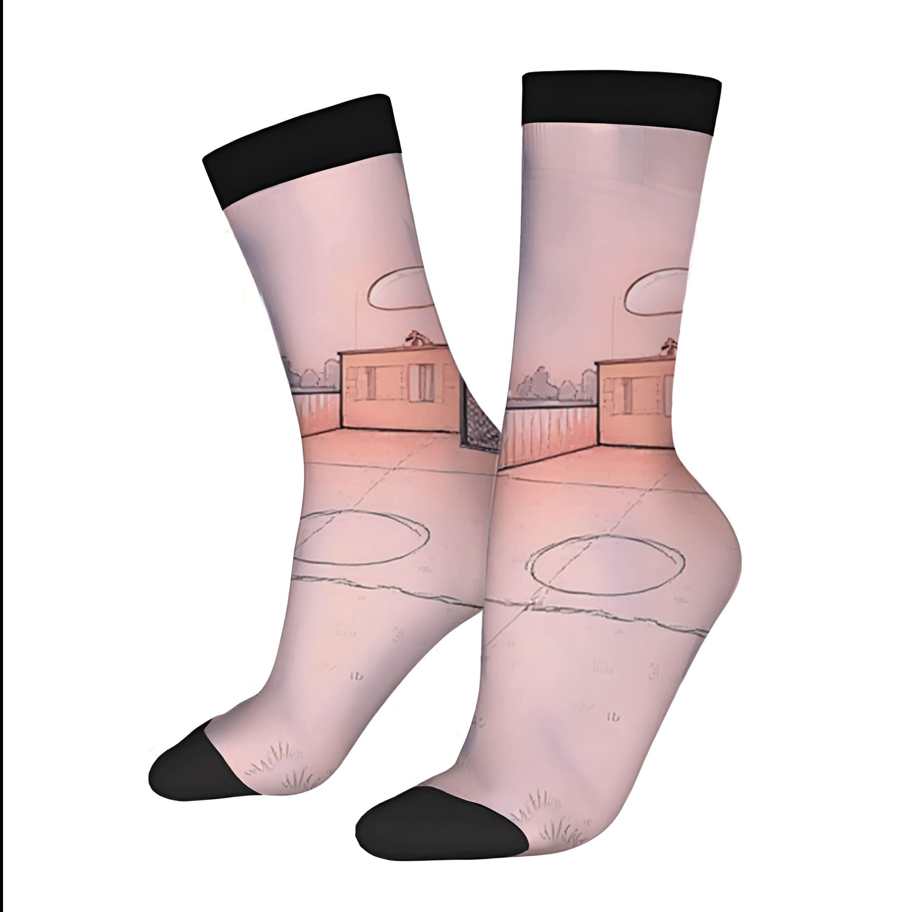 Four Seasons Universal Socks - 2 Pairs of Trendy Unisex Socks with Pink ...