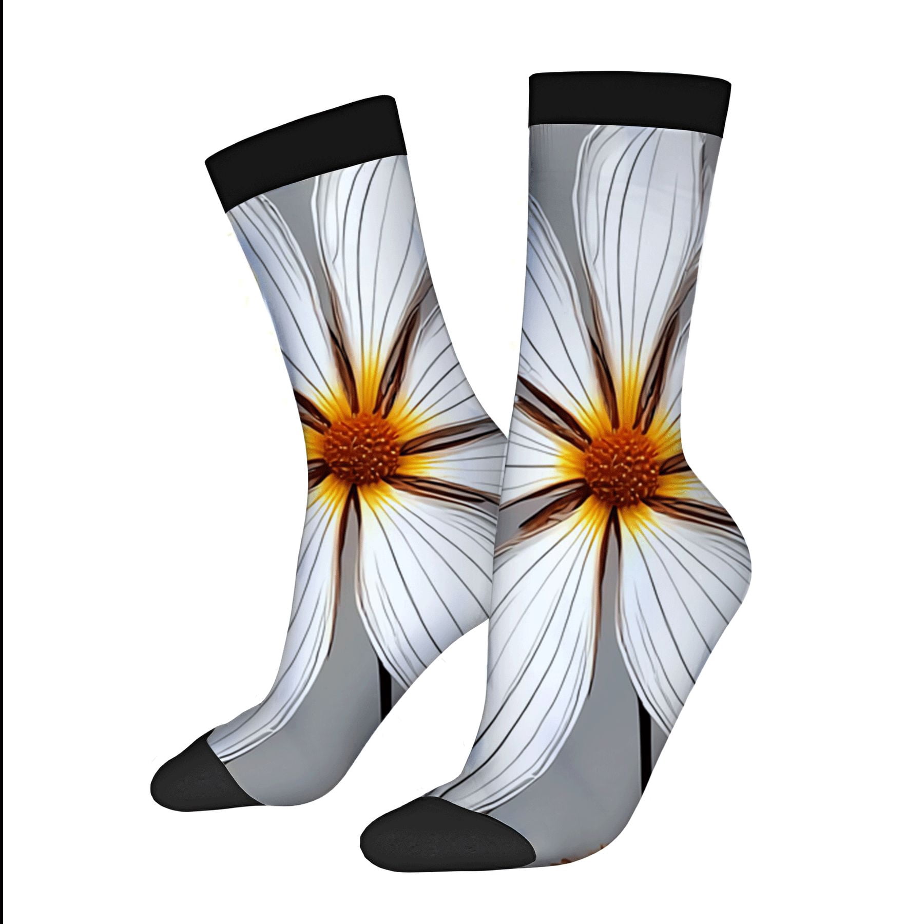 Four Seasons Universal Socks - 2 Pairs of Unisex Trendy Floral Design ...