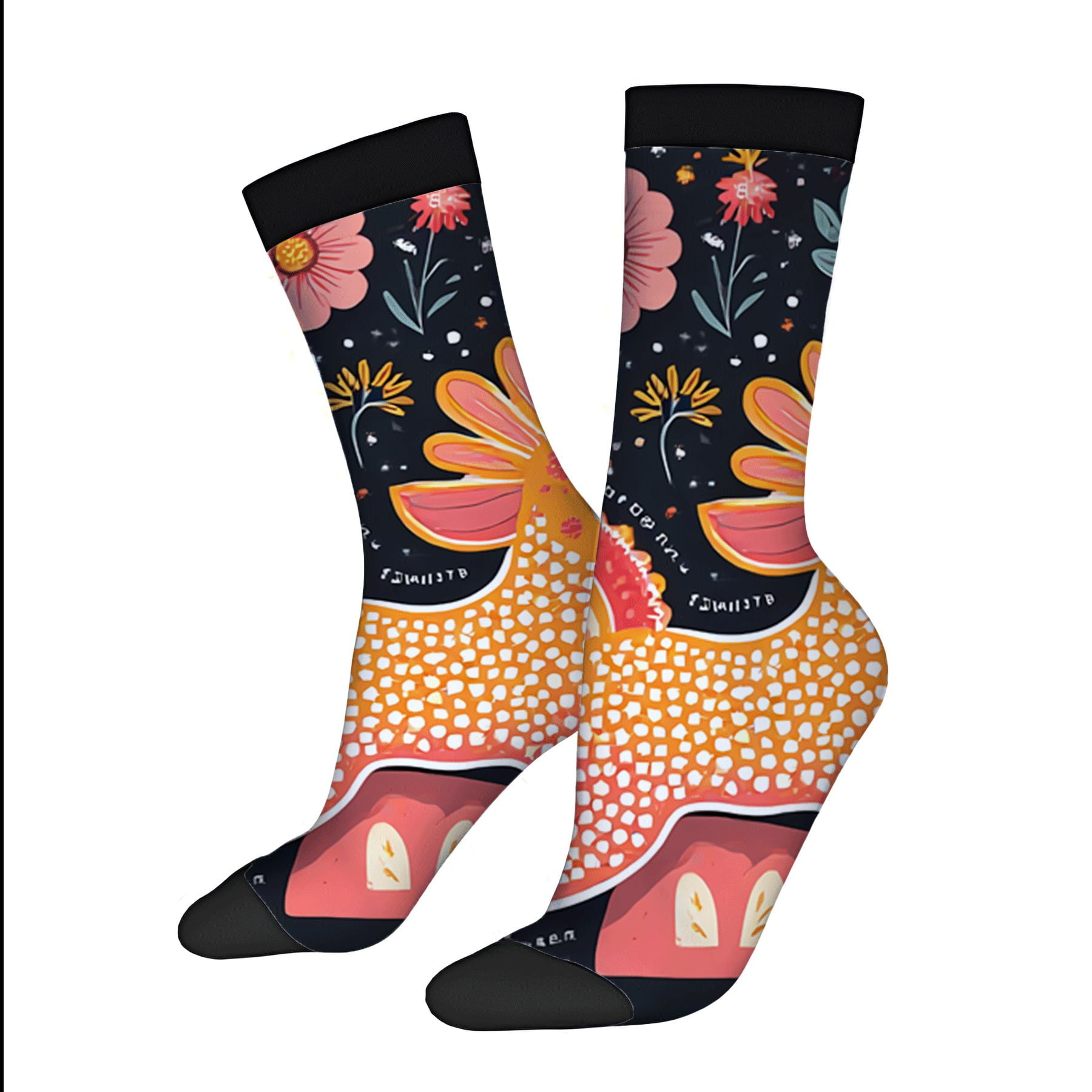 Four Seasons Universal Socks 2 Pairs of Unisex Trendy Socks with Floral ...