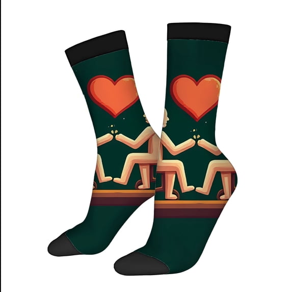 Four Seasons Universal Socks 2 Pairs of Unisex Trendy Socks with Heart ...
