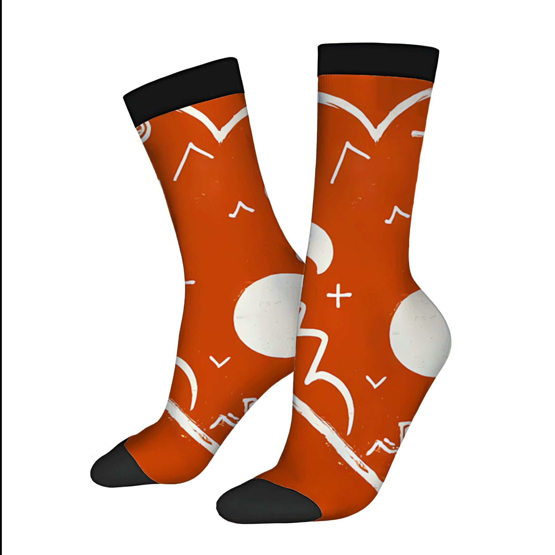 Four Seasons Universal Socks 2 Pairs of Unisex Trendy Socks with Orange ...