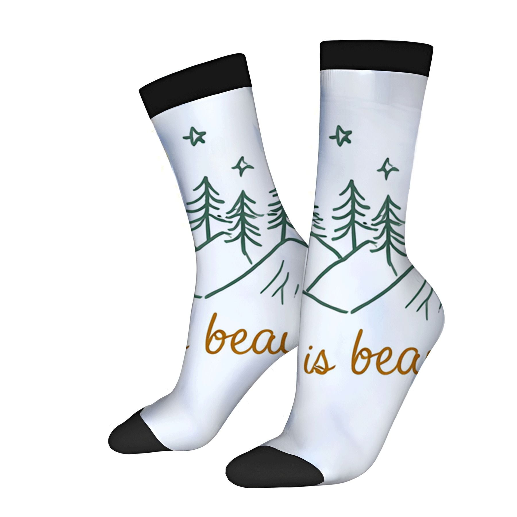 Four Seasons Universal Socks - 2 Pairs of Unisex Trendy Socks with Pine ...