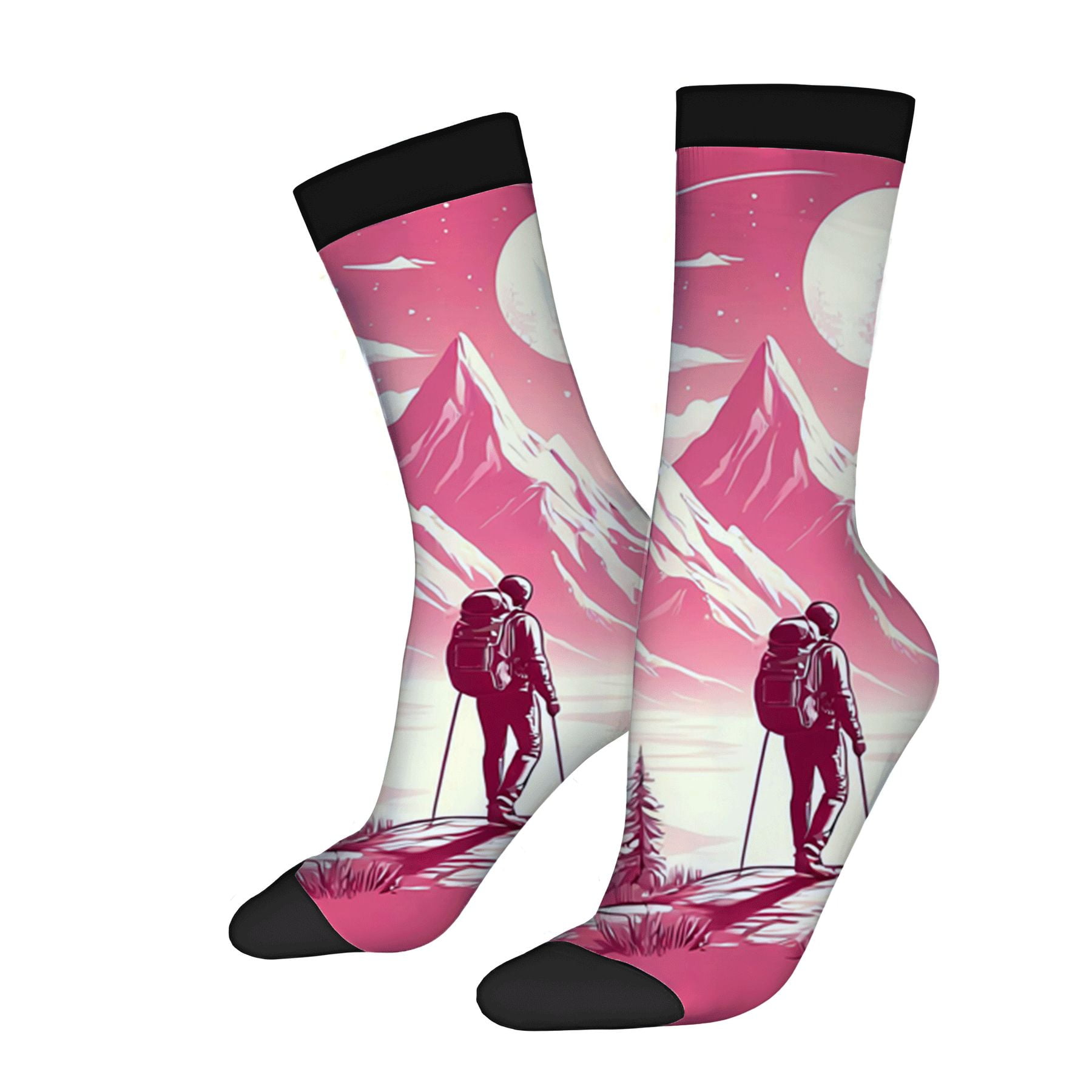 Four Seasons Universal Socks - 2 Pairs of Unisex Trendy Socks with Pink ...