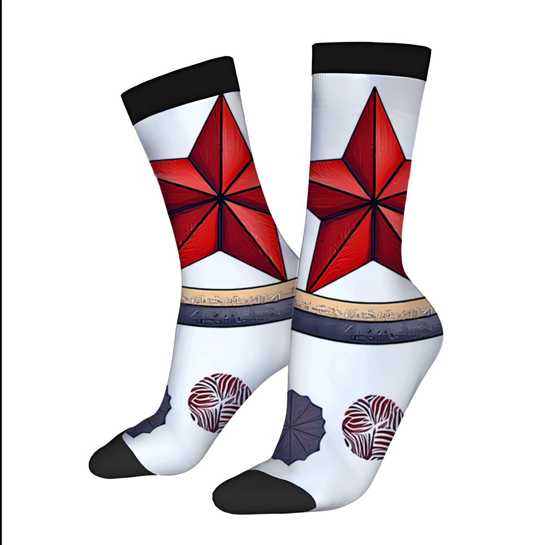 Four Seasons Universal Socks 2 Pairs of Unisex Trendy Socks with Red ...