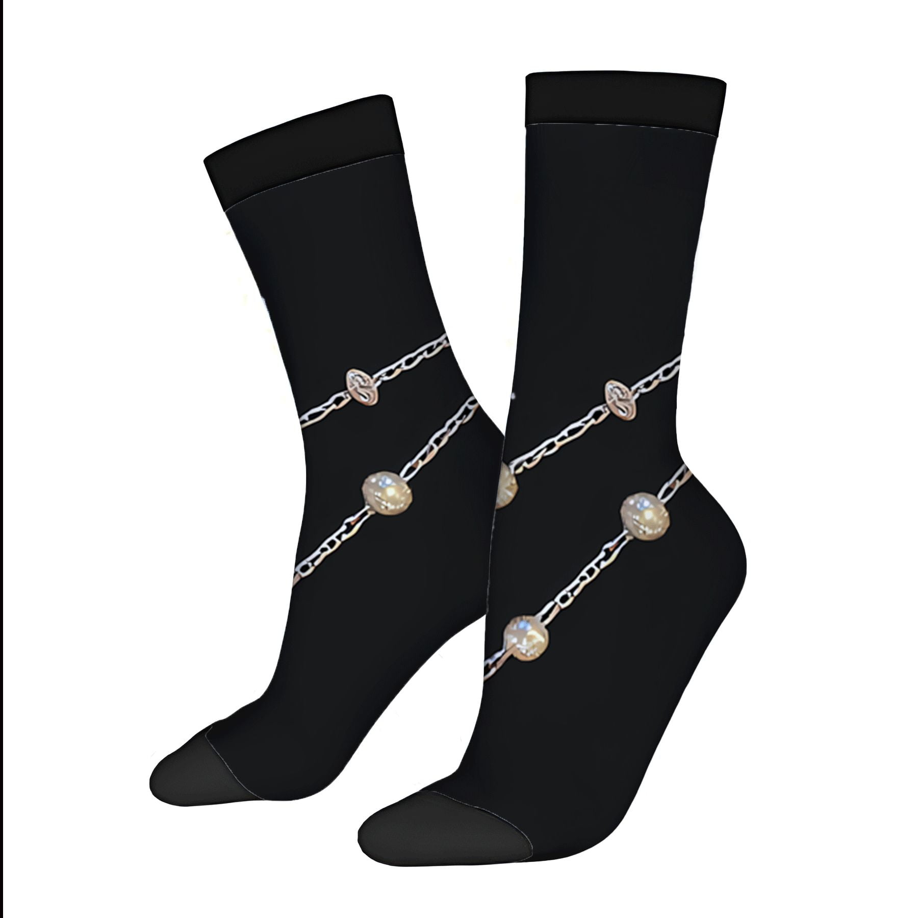 Four Seasons Universal Socks 2 Pairs of Unisex Trendy Socks with Silver ...