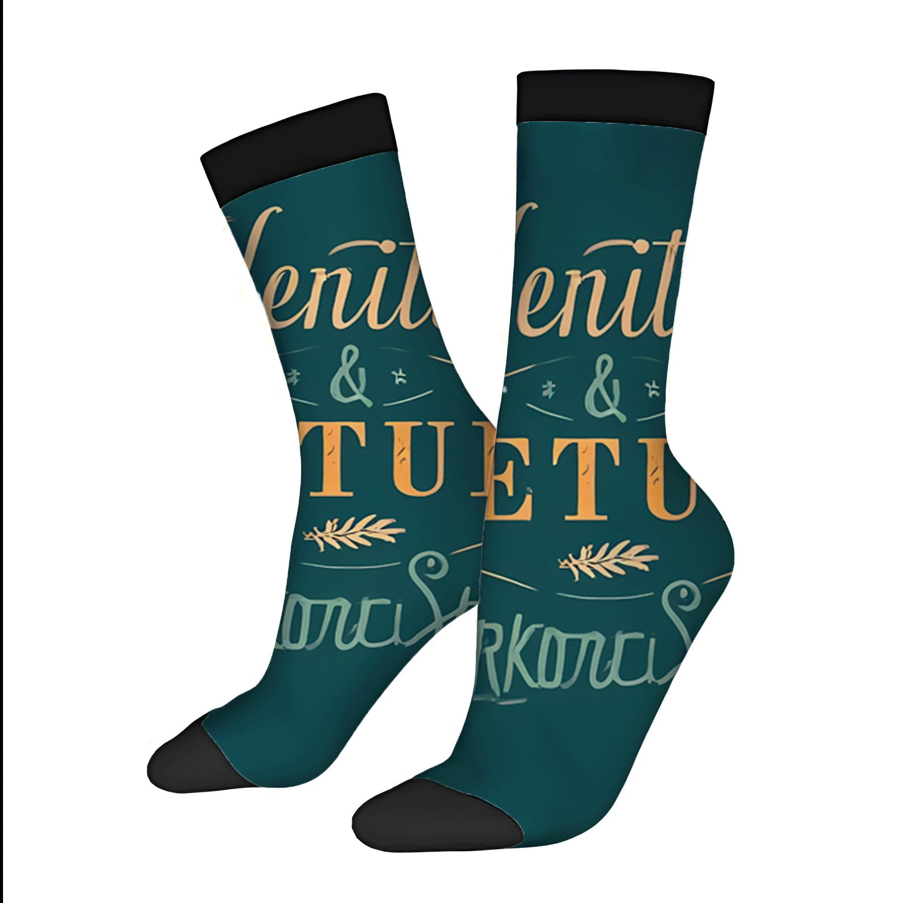 Four Seasons Universal Socks 2 Pairs of Unisex Trendy Socks with Teal ...