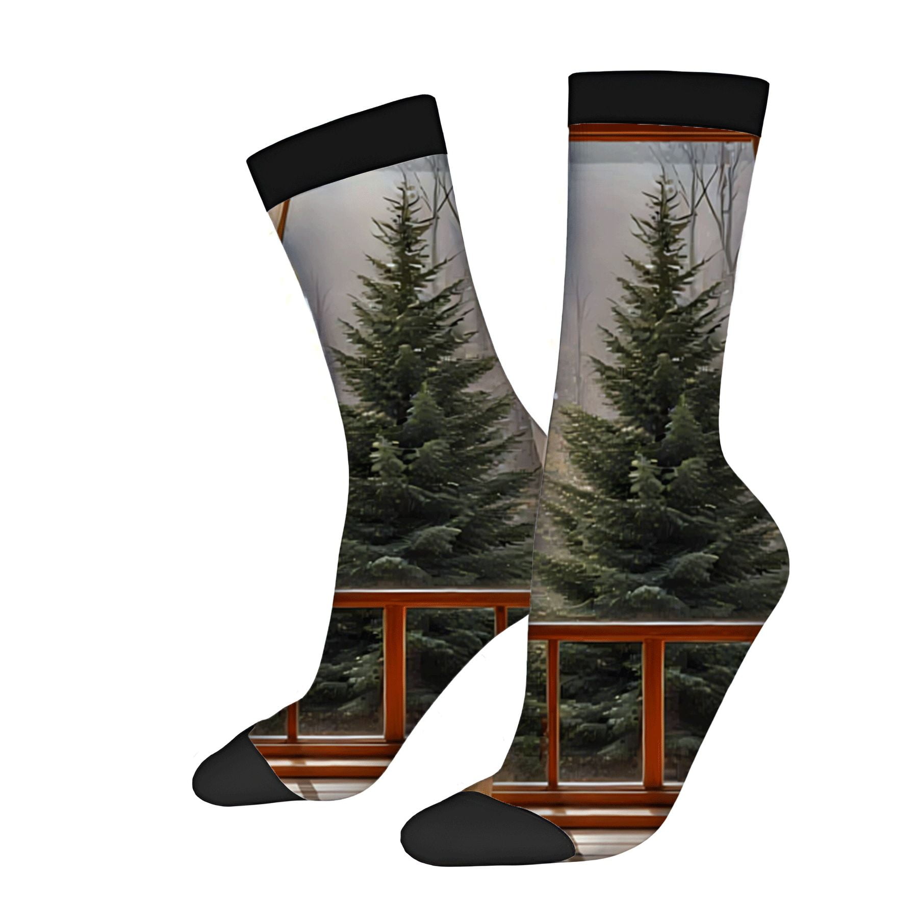 Four Seasons Universal Socks - 2 Pairs of Unisex Trendy Socks with Tree ...