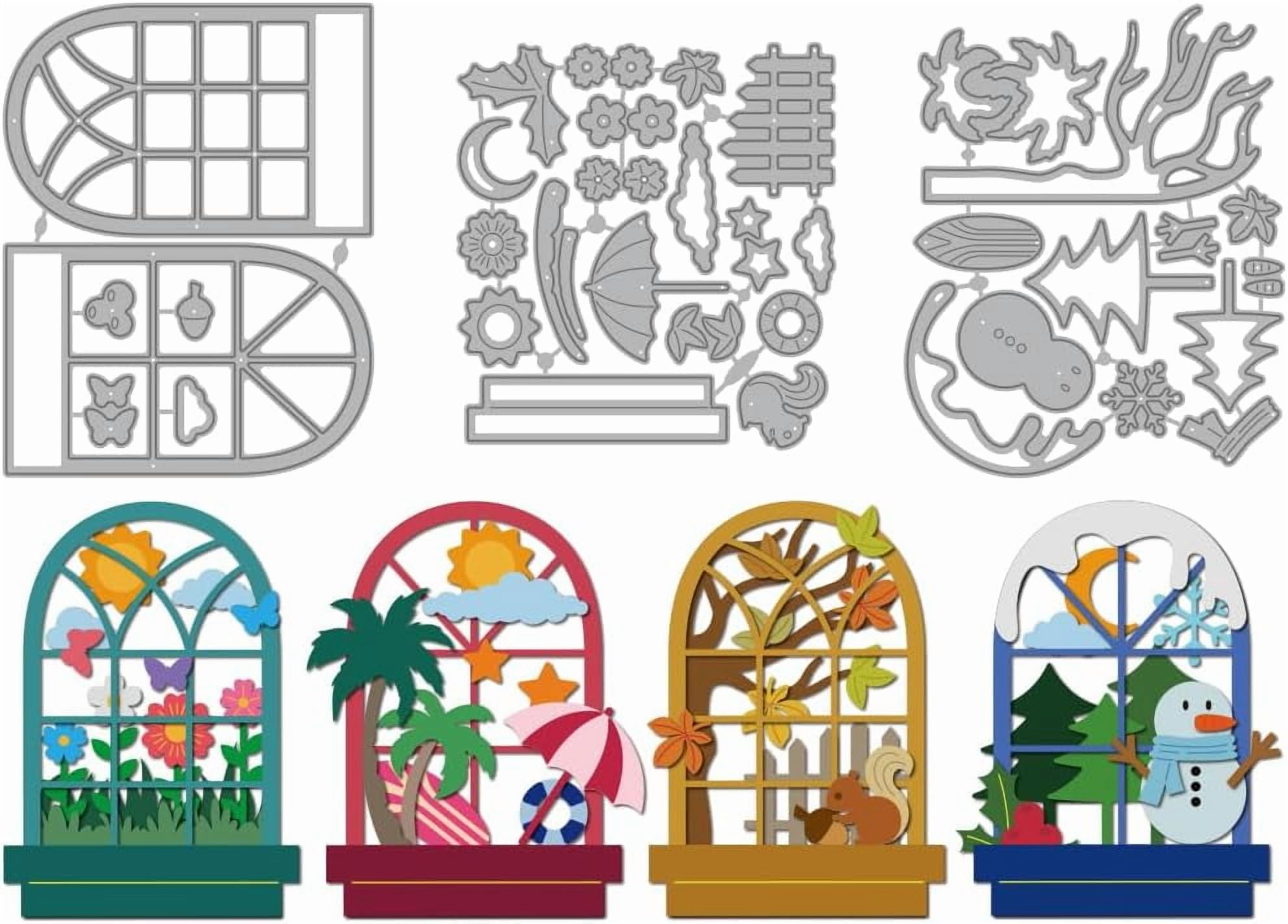 Four Seasons Windows Cutting Dies Windows Scenery Metal Die Cuts ...