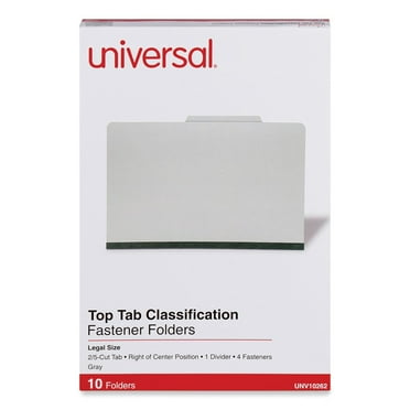 Four-Section Pressboard Classification Folders, 1 Divider, Letter Size ...