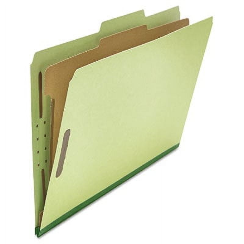 Universal Four-Section Pressboard Classification Folders, Green, 10/Box ...