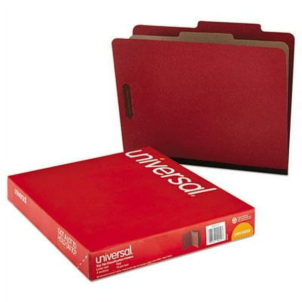 Four-Section Pressboard Classification Folders, 1 Divider, Letter Size ...