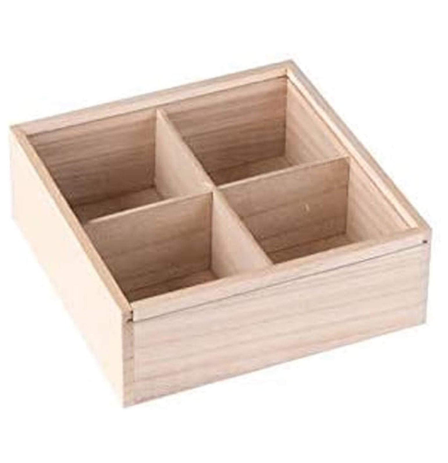 Four Sectional Wooden Box - Present Boxes with Removable Sections and ...
