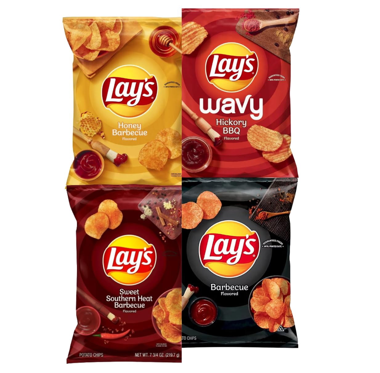 Four Shades of Charcoal, Lays BBQ, Wavy Hickory BBQ, Sweet Southern ...