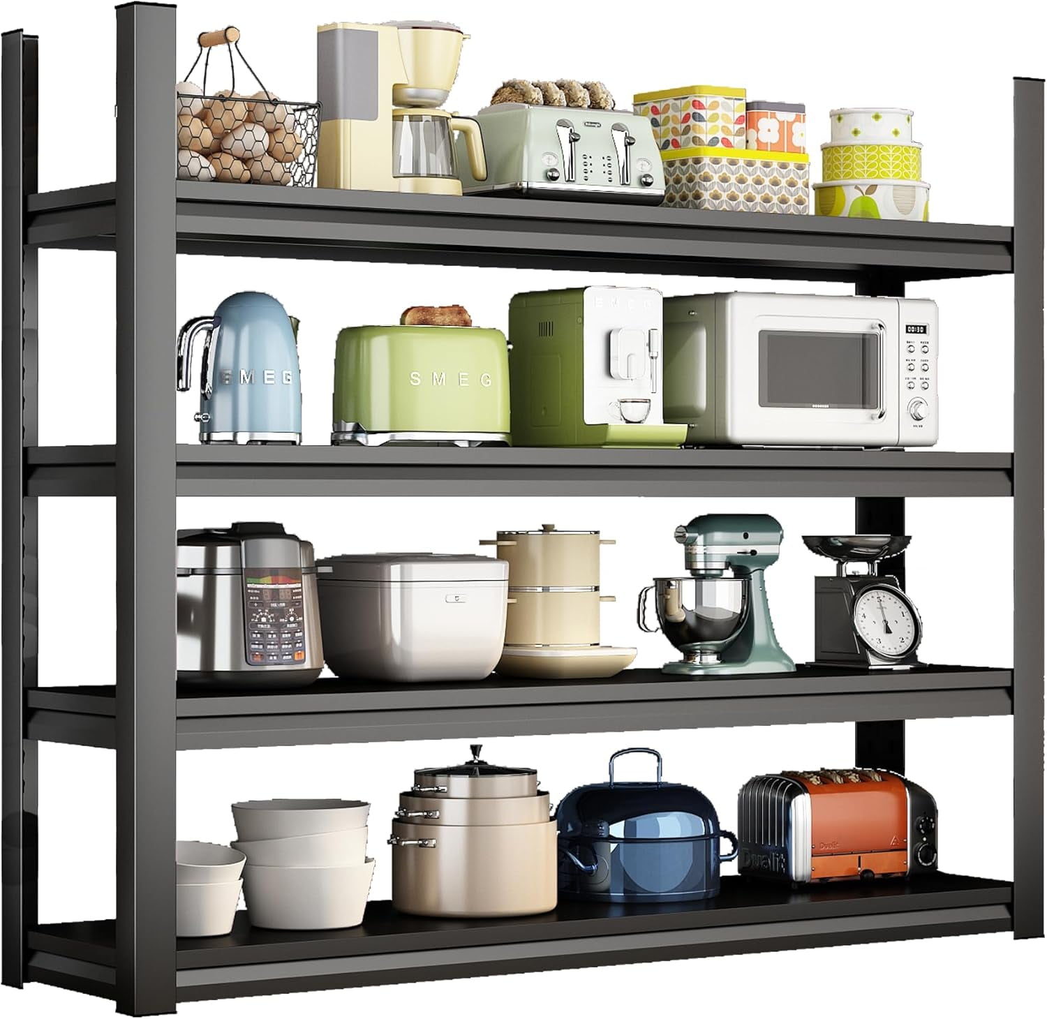 Four Shelf Commercial Kitchen Heavy Duty Storage Rack 62.99 x 35.43 x ...