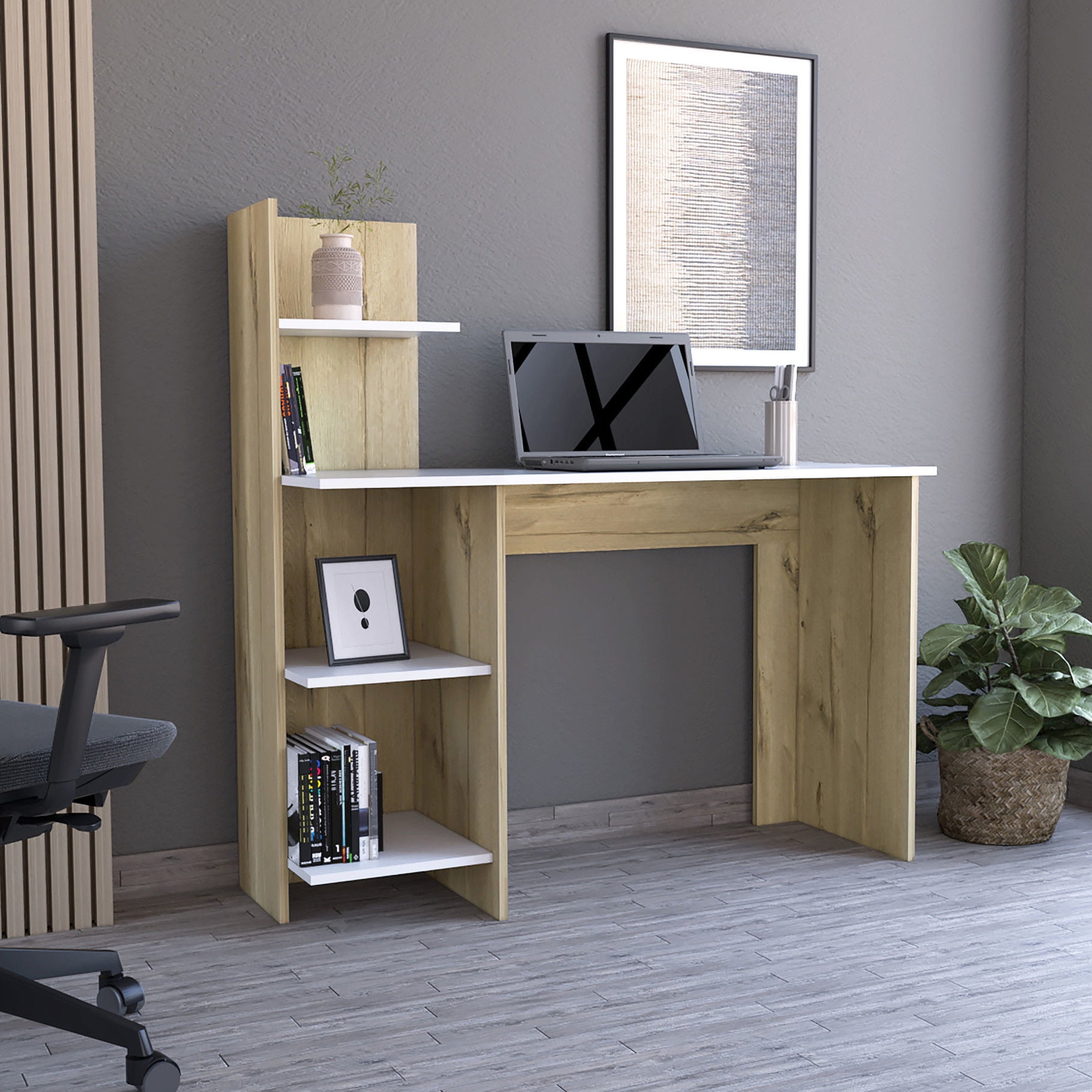 Four-Shelf Writing Desk+Modern Color Combinations"-"Home Office Setup ...