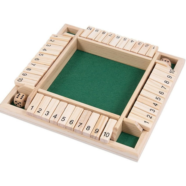 Four-Sided Flipping Shut The Box Dice Toy - Family Wooden Board Toy ...