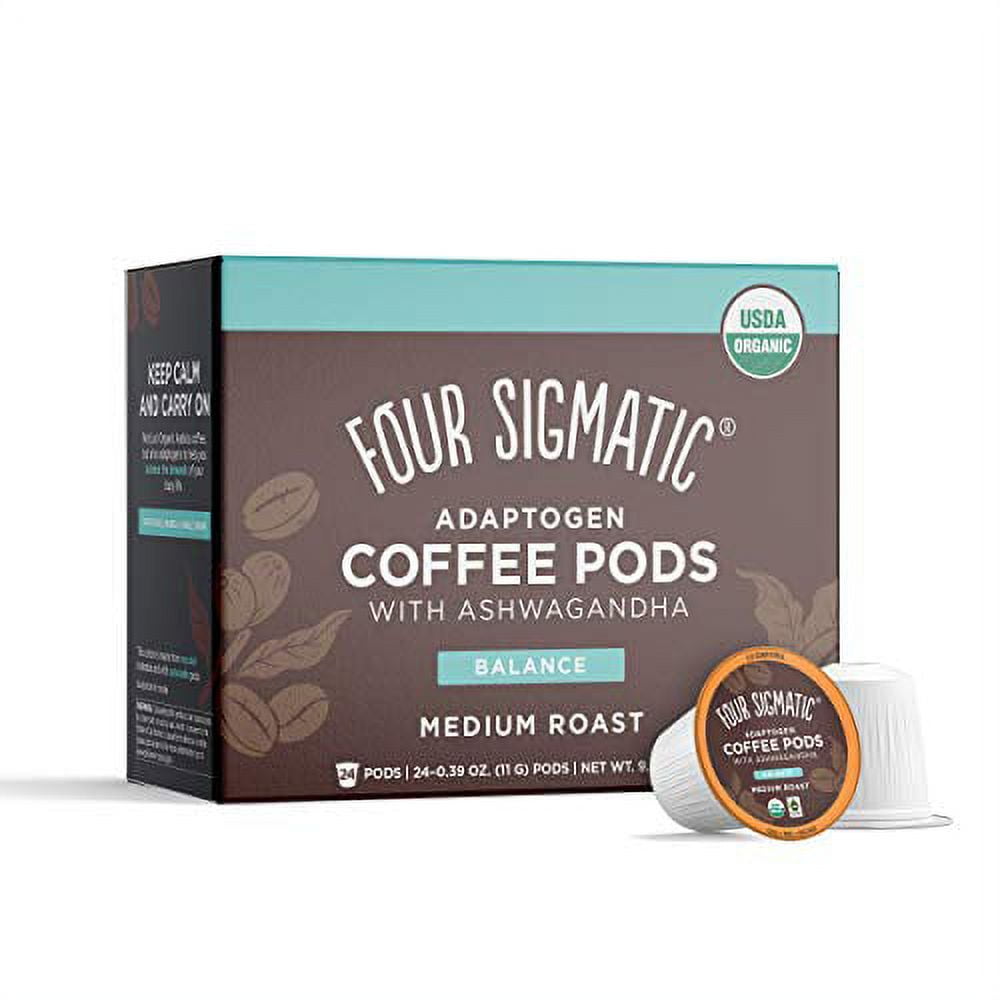 Four Sigma Foods Four Sigmatic Adaptogen Coffee K-Cups, Organic Medium ...