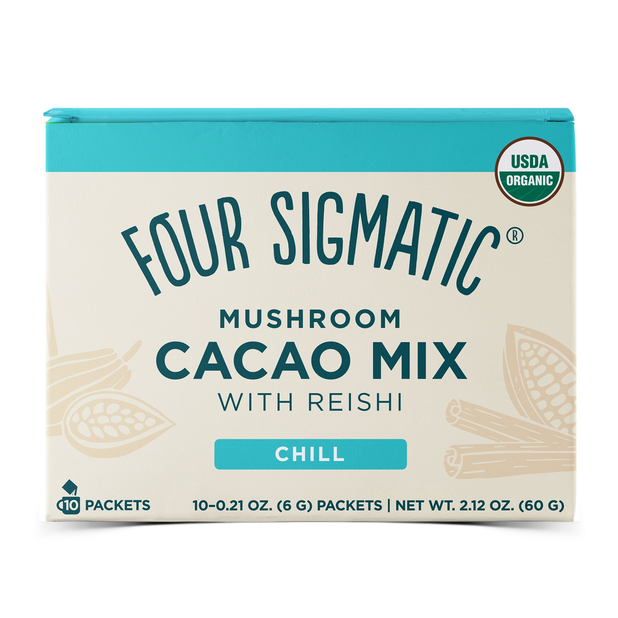 Four Sigmatic Vegan Paleo Decaf, Mushroom Hot Cacao Mix with Reishi ...