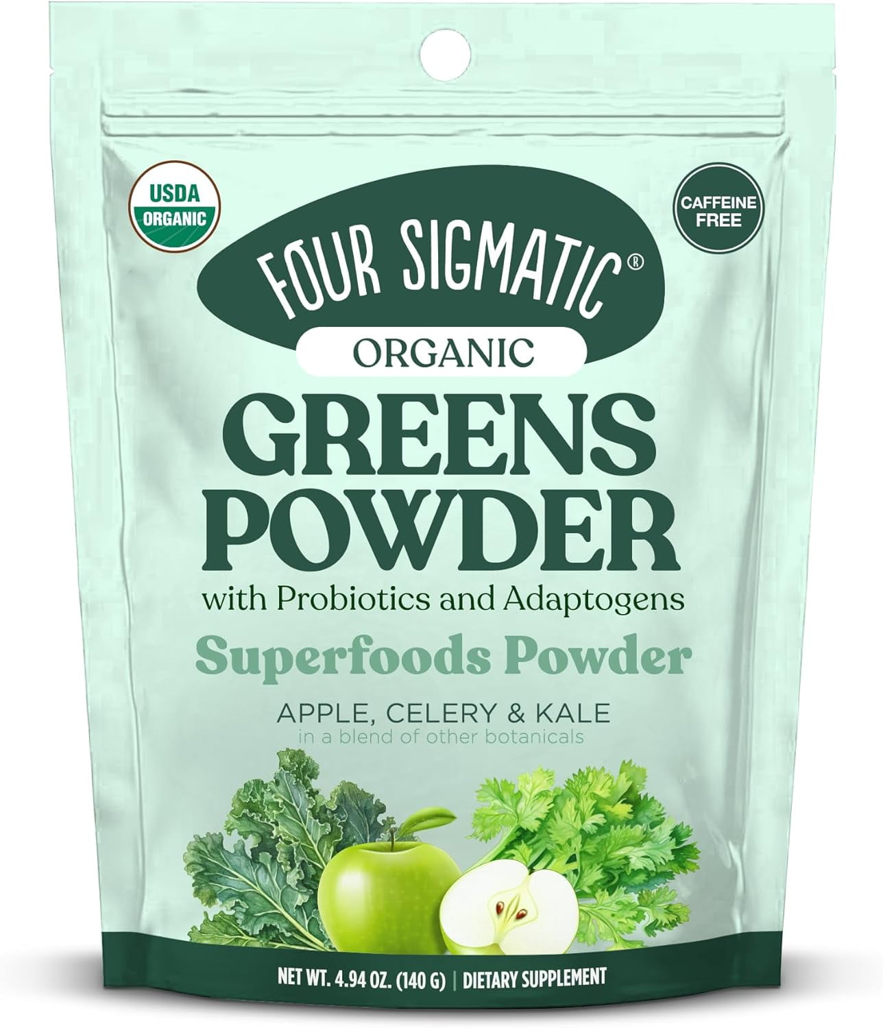 Four Sigmatic Organic Greens Powder | Greens Superfood Powder | Greens ...