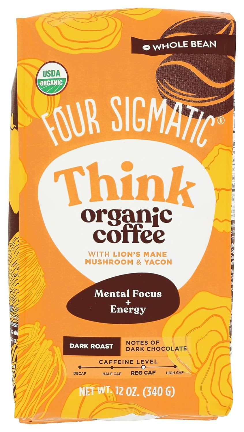 Four Sigmatic Think Organic Coffee with Lions Mane Mushroom & Yacon ...