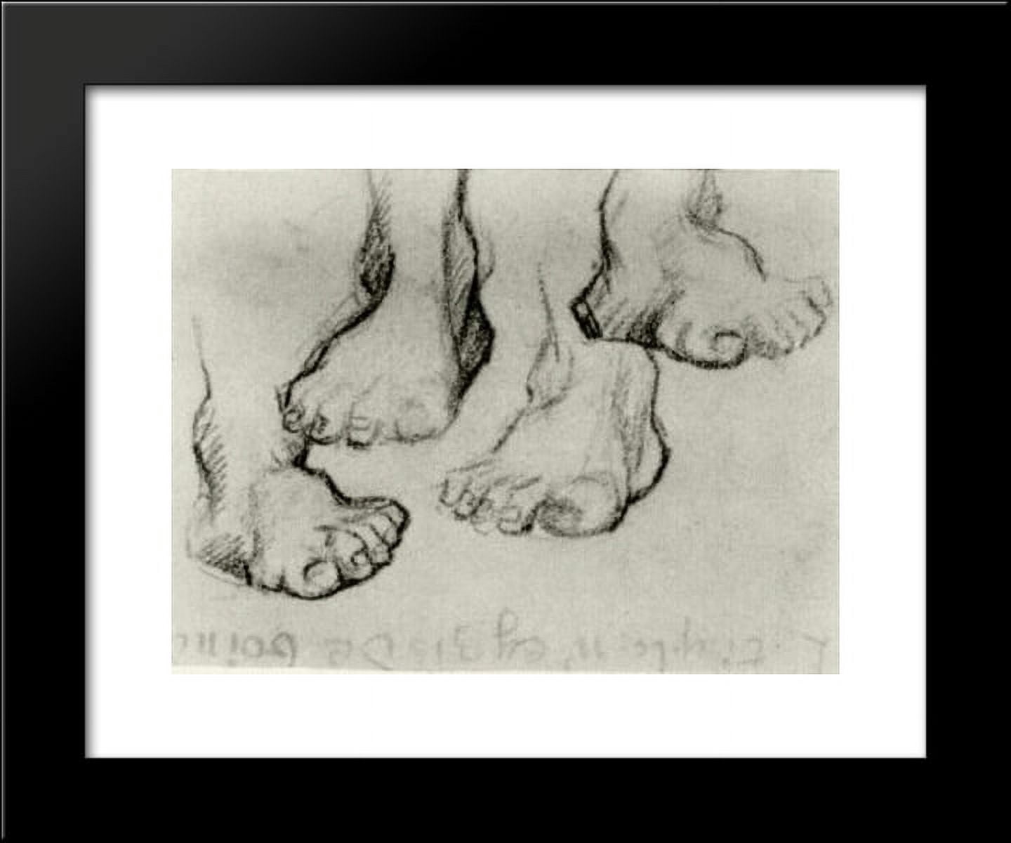 Four Sketches of a Foot 20x24 Framed Art Print by Vincent van Gogh ...