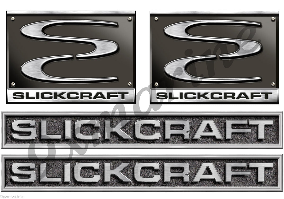 Four Slickcraft Stickers - 10 inch long set. Replica in vinyl - Walmart.com